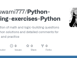 Python Coding Exercises Python Maths Py At Main Ggoswami777 Python