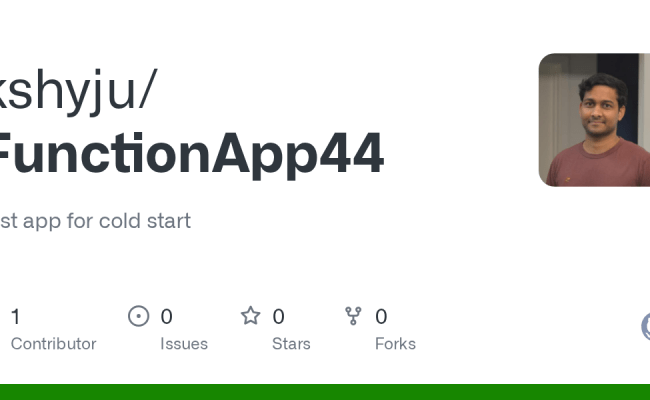 GitHub - Kshyju/FunctionApp44: Test App For Cold Start
