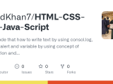 Github Wajidkhan7 Html Css And Java Script Basic Code That How To