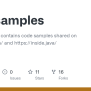 GitHub - Java/samples: This Repository Contains Code Samples Shared On ...