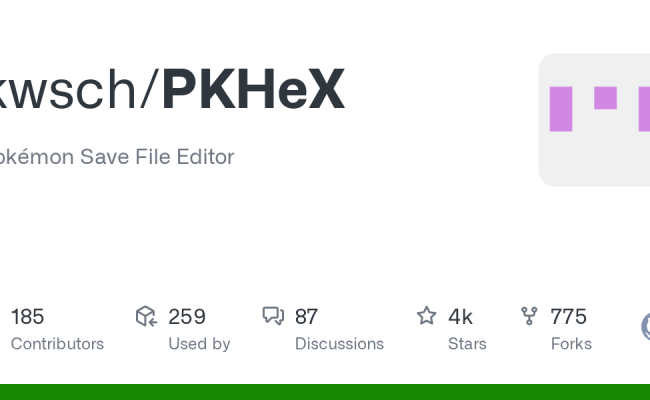 GitHub - Kwsch/PKHeX: Pokémon Save File Editor