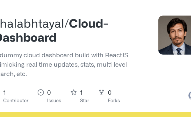 GitHub - Shalabhtayal/Cloud-Dashboard: A Dummy Cloud Dashboard Build ...