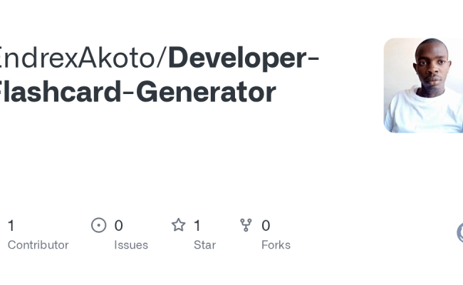 GitHub - EndrexAkoto/Developer-Flashcard-Generator