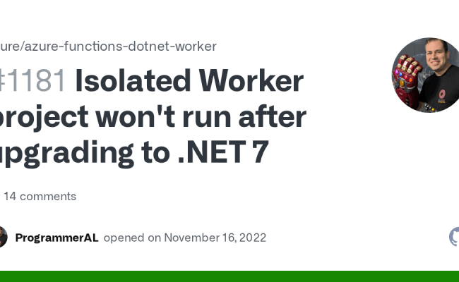 Isolated Worker Project Won't Run After Upgrading To .NET 7 · Issue ...