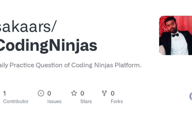 GitHub - Sakaars/CodingNinjas: Daily Practice Question Of Coding Ninjas ...
