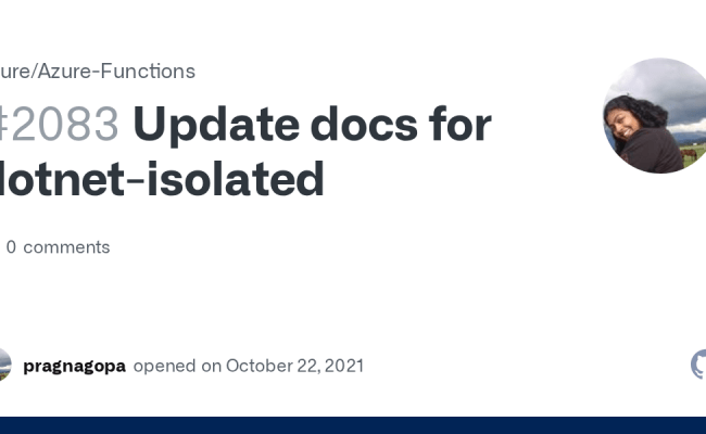Update Docs For Dotnet-isolated · Issue #2083 · Azure/Azure-Functions ...