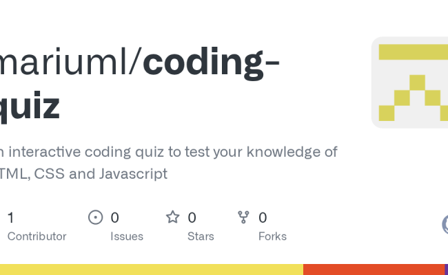 GitHub - Mariuml/coding-quiz: An Interactive Coding Quiz To Test Your ...