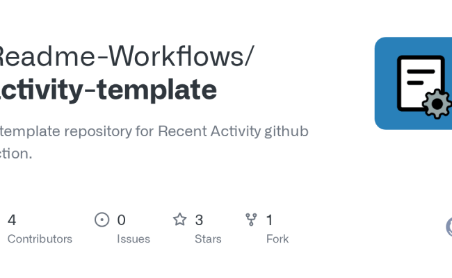 GitHub - Readme-Workflows/activity-template: A Template Repository For ...