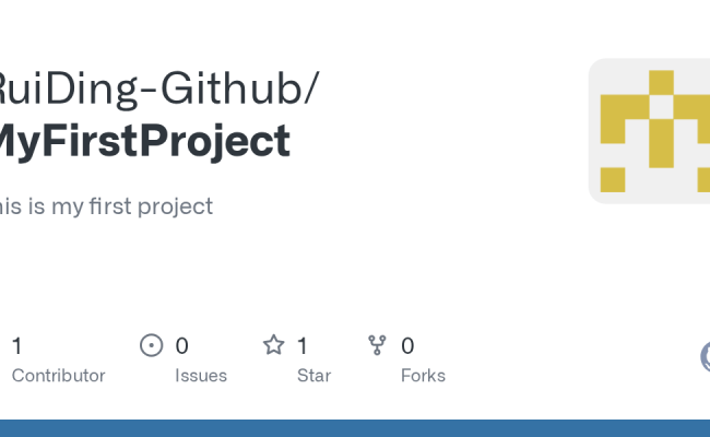 GitHub - RuiDing-Github/MyFirstProject: This Is My First Project