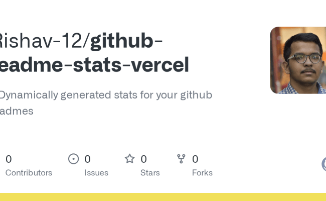 GitHub - Rishav-12/github-readme-stats-vercel: :zap: Dynamically ...