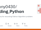 Github Sonny0430 Coding Python Repository For Recording Python