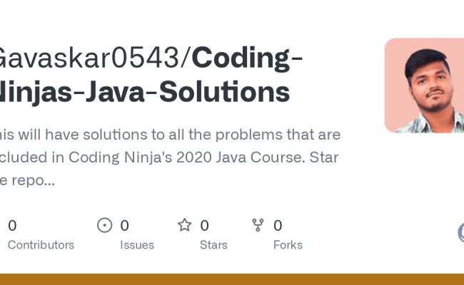GitHub - Gavaskar0543/Coding-Ninjas-Java-Solutions: This Will Have ...