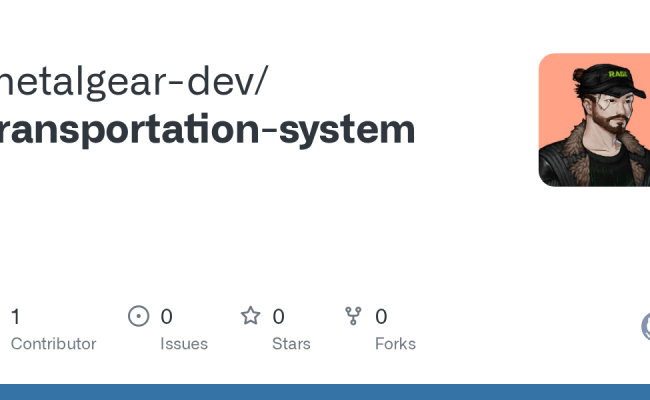 GitHub - Metalgear-dev/transportation-system