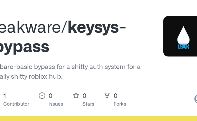 GitHub - Leakware/keysys-bypass: A Bare-basic Bypass For A Shitty Auth ...