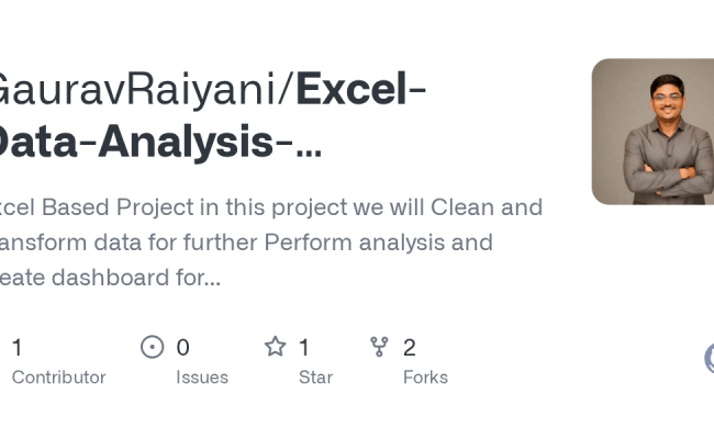 GitHub - GauravRaiyani/Excel-Data-Analysis-Dashboard-Project: Excel ...