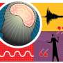 Stock Illustration - Montage Of Sound Waves And A Person's Brain