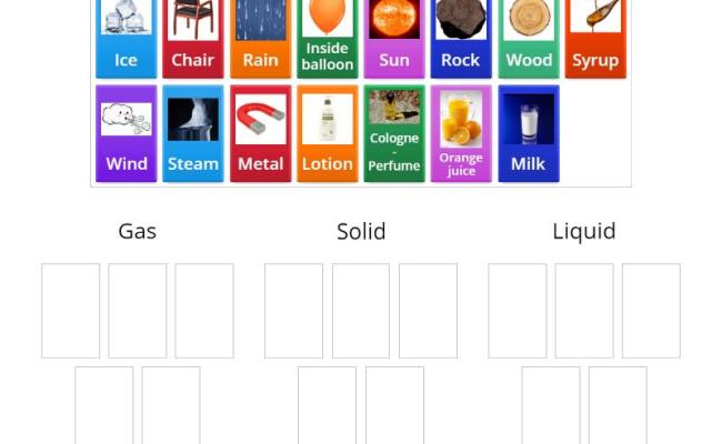 Solid, Liquid, Gas - Sort - Group Sort