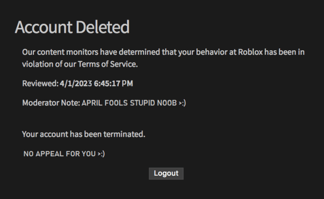 I Got Banned By Roblox 2 Days Ago | Fandom