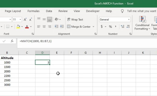How To Use The MATCH Function In Excel