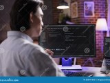 App Programmer Using Binary Code Stock Image Image Of Coding System
