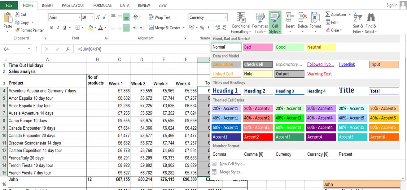 Using The Total Cell Style In Excel using-the-total-cell-style-in-excel