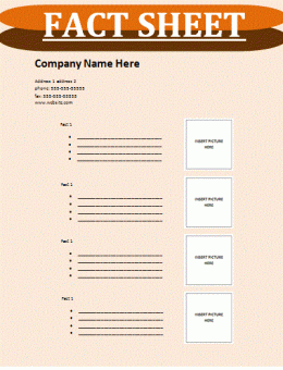 Fact Sheet Template Free Sheet Templates