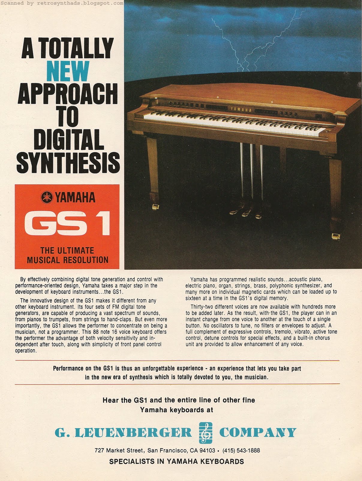 Yamaha GS1& GS2 Yamaha Corp, Japan, 1981 – 120 Years of Electronic Music