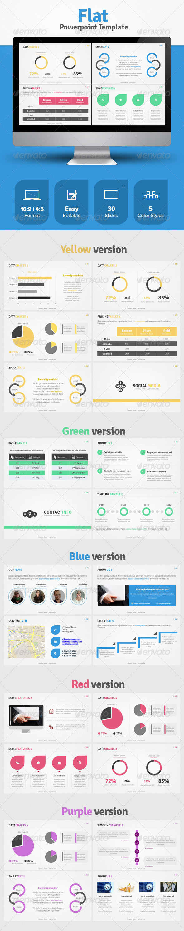 Flat Powerpoint Template | Pick your design