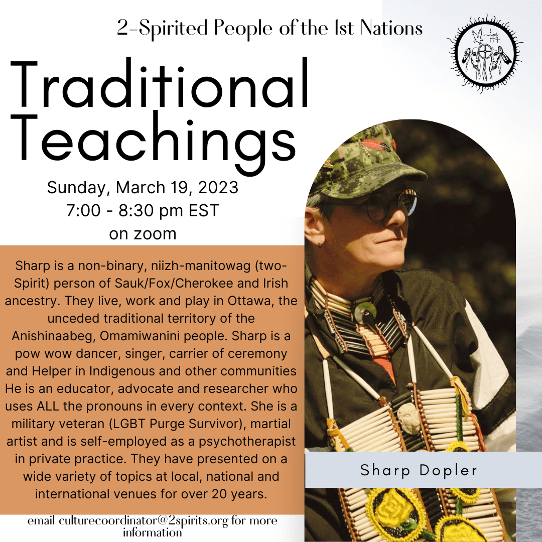 Traditional Teachings with Sharp Dopler – 2-Spirited People of the 1st ...