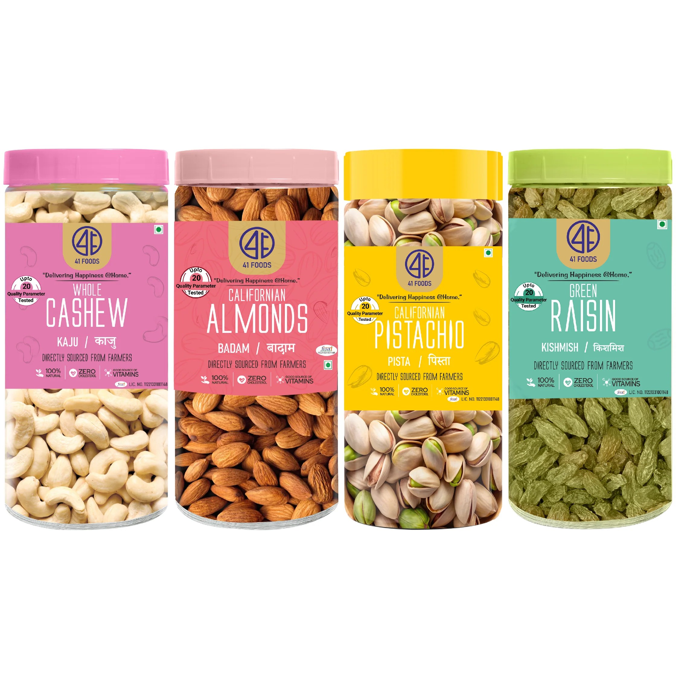 41foods Healthy Dry Fruits Combo Of Pistachios Almond Cashew Raisin