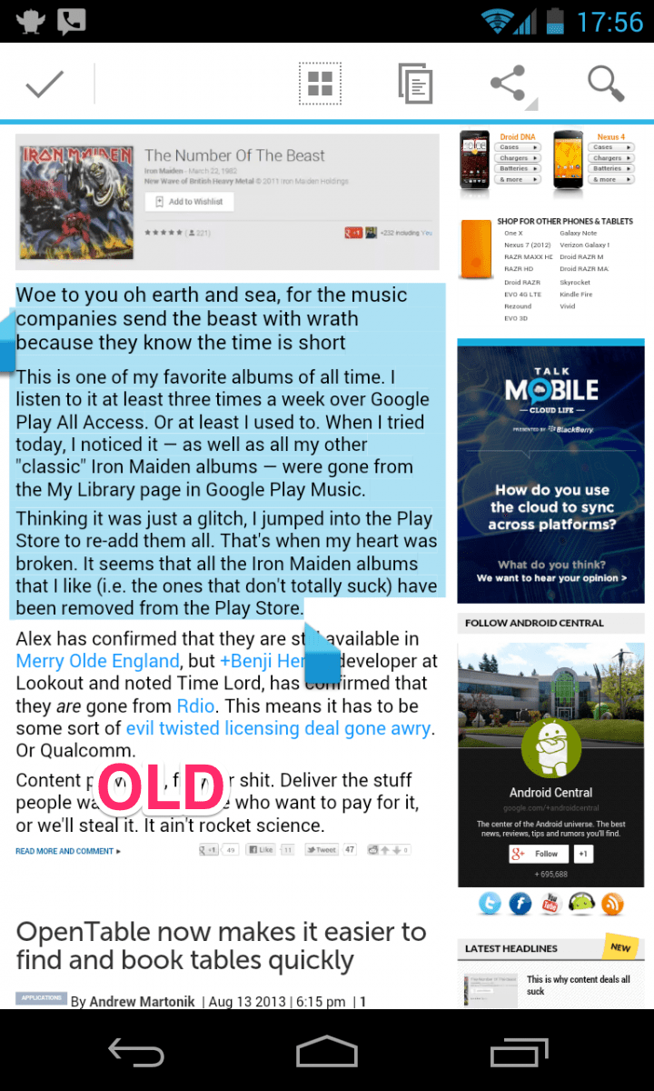 This is what text selection actions look like in Android M