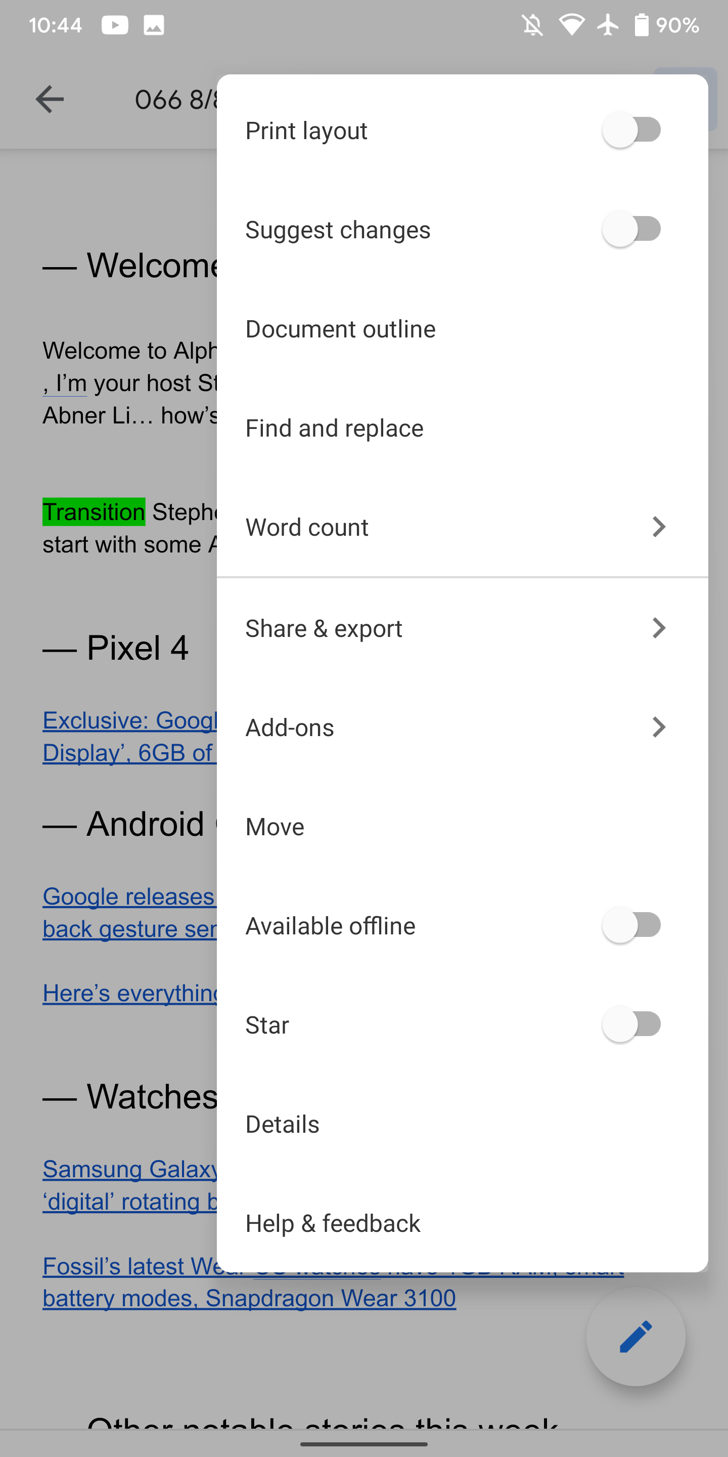 Google Material Theme revamp rolls out to Docs for Android - 9to5Google