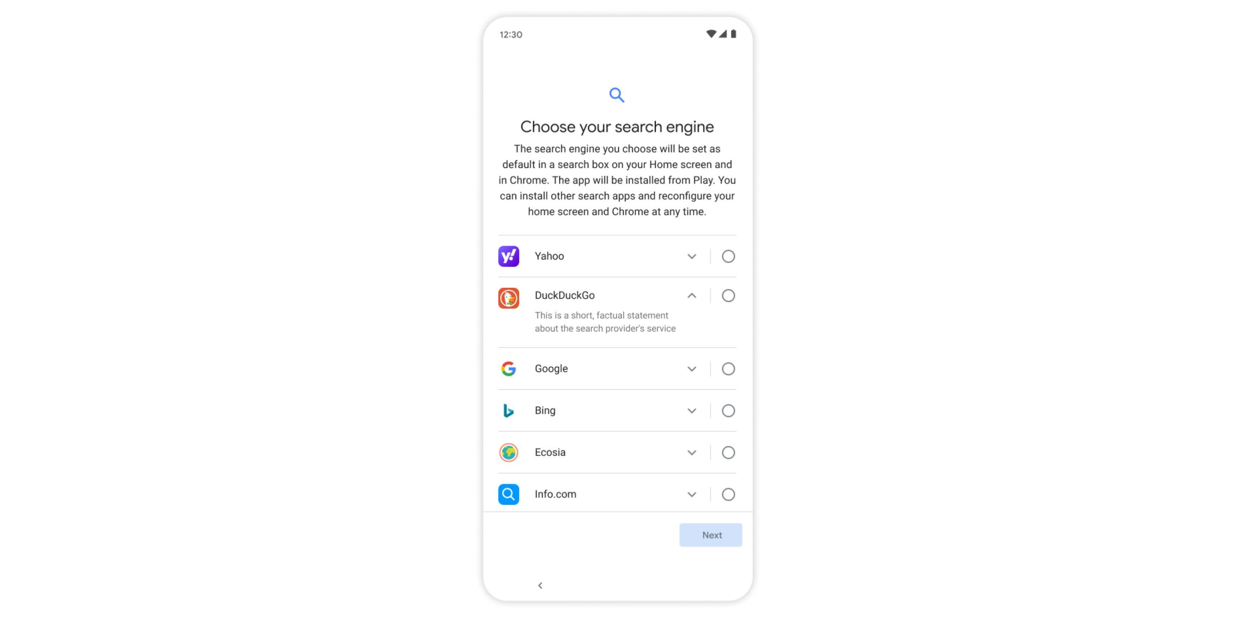 Android search 'choice screen' in Europe showing more apps - 9to5Google