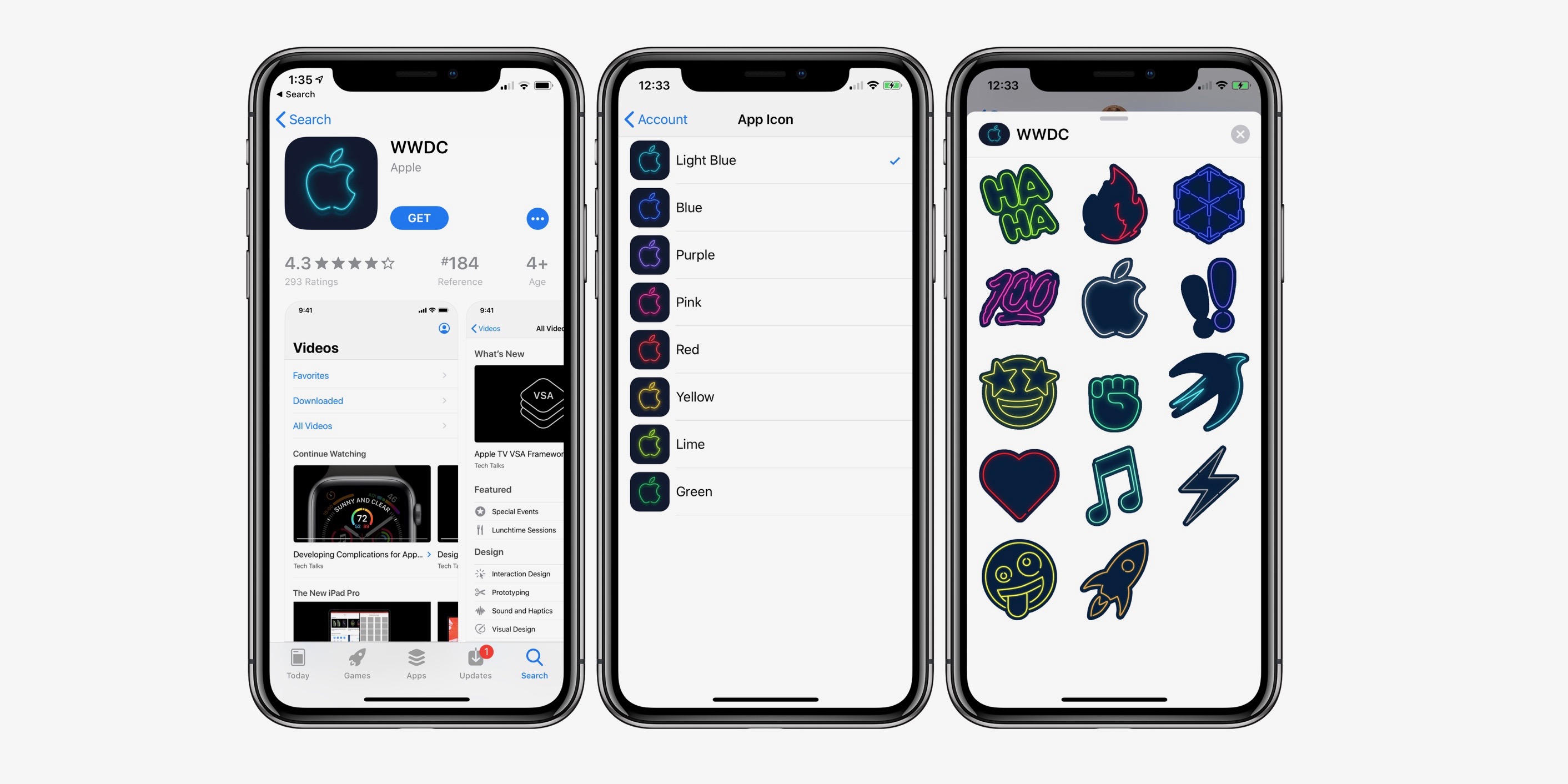 WWDC iOS app updated with customizable neon icons and new stickers ...