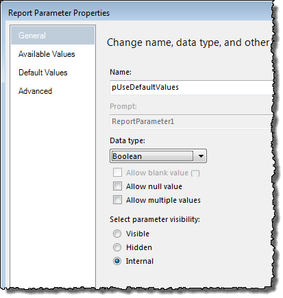Conditional Default Values in SSRS - Tim Mitchell