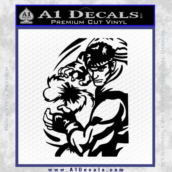Street Fighter Ryu Fireball Decal Sticker » A1 Decals