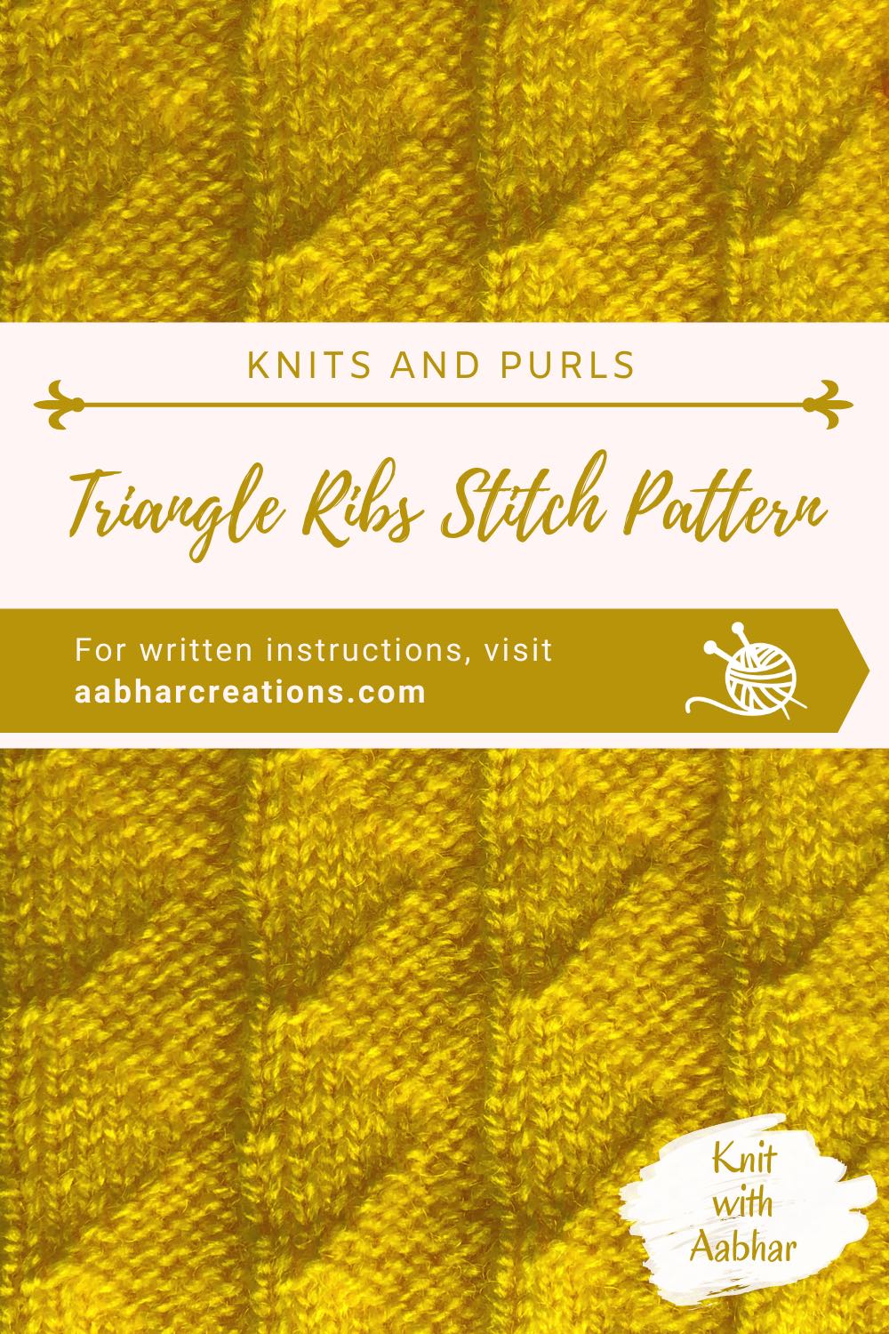 Triangle Ribs Stitch Pattern | Knit with Aabhar | Aabhar Creations