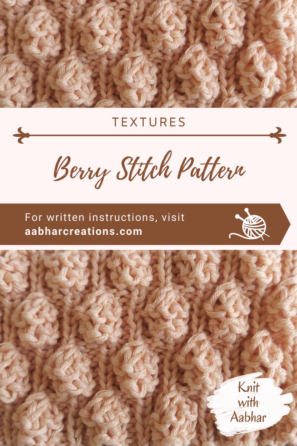 Berry Stitch Knitting Pattern | Knit with Aabhar | Aabhar Creations