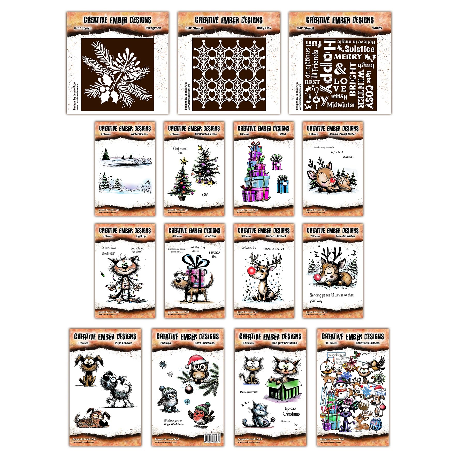 Creative Ember Designs Christmas 2025 Bundle Stamps Stencils Ephe