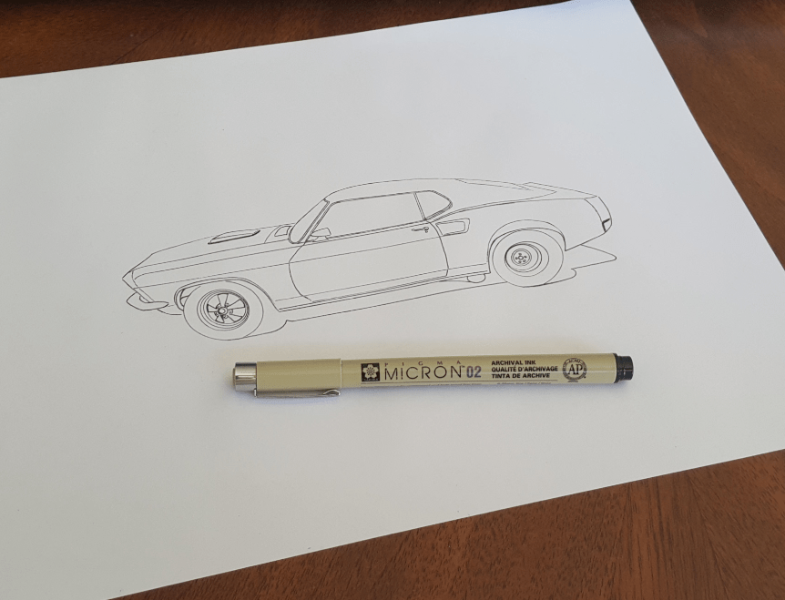 1969 Mach 1 Drawing - Aaron Thomas Art Automotive Artwork Mustang