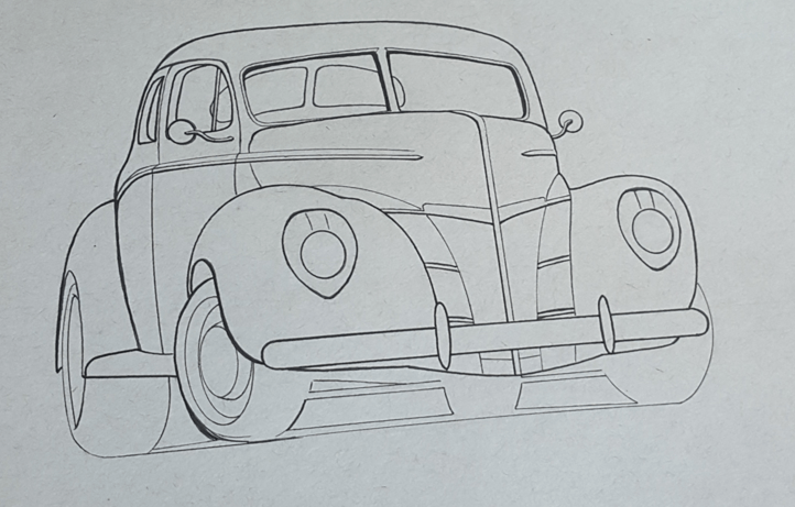 1940 Ford Drawing - Aaron Thomas Art Hot Rod Artwork Sketch Illustration