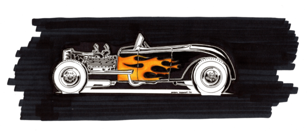 More Hot Rod Sketches - Aaron Thomas Art Automotive Artwork Drawings