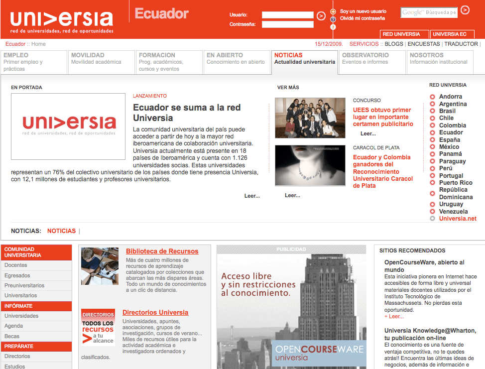 Aparece UNIVERSIA – Ecuador. | Investigación, extensión y servicios en ...