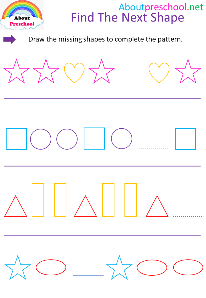 Find The Next Shape - 2 - About Preschool