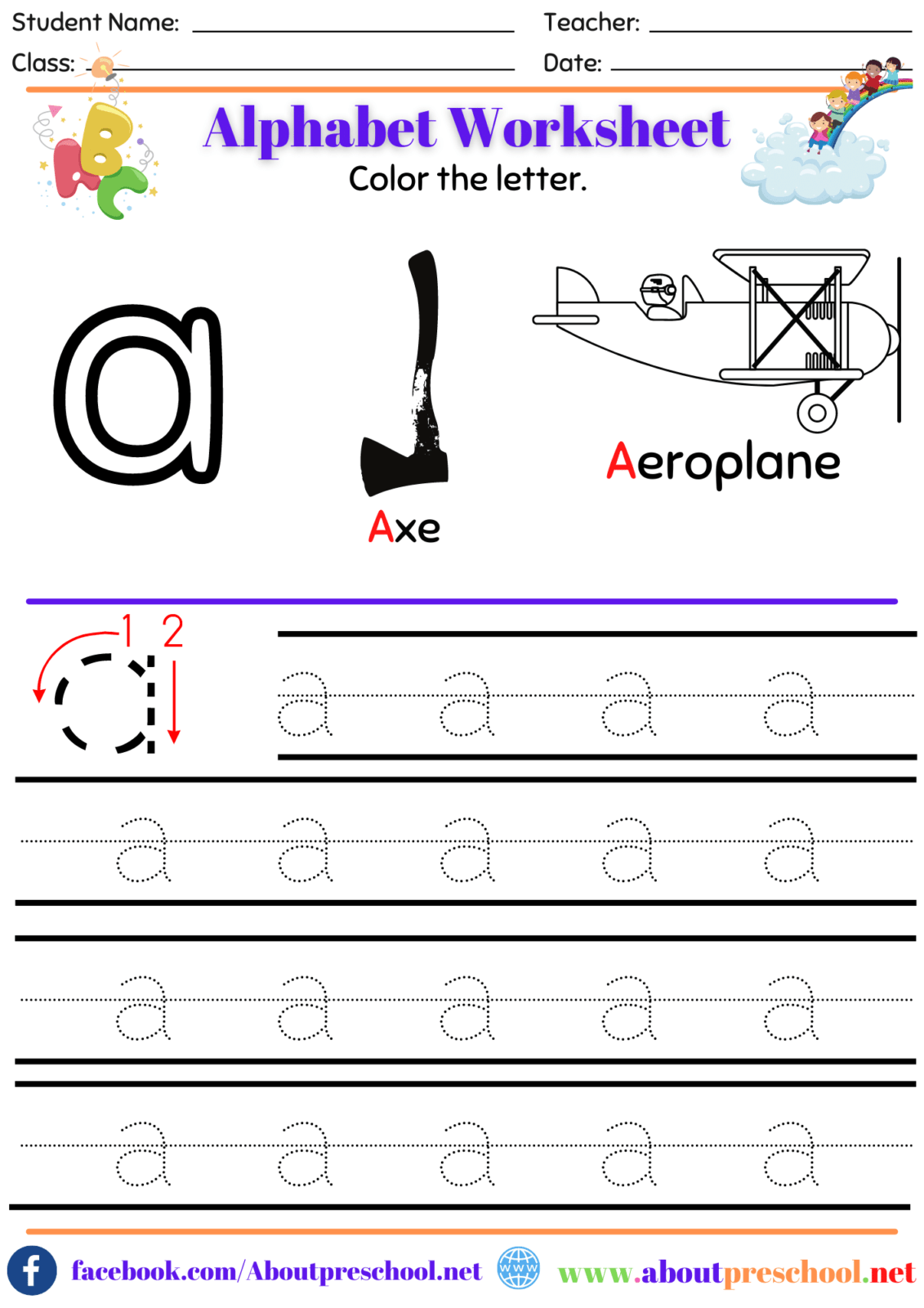 Lowercase Letters-a - About Preschool
