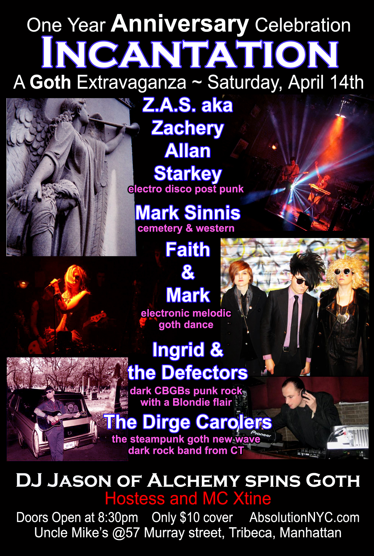 INCANTATION ~ Saturday Goth Night ~ One-Year Anniversary Celebration on ...