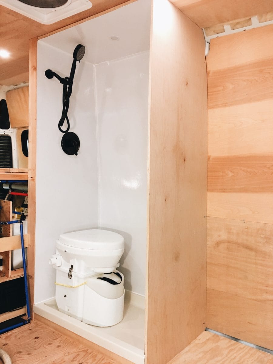 BUILD GUIDE: How to build a DIY Wet Bath + Shower in a Promaster Van