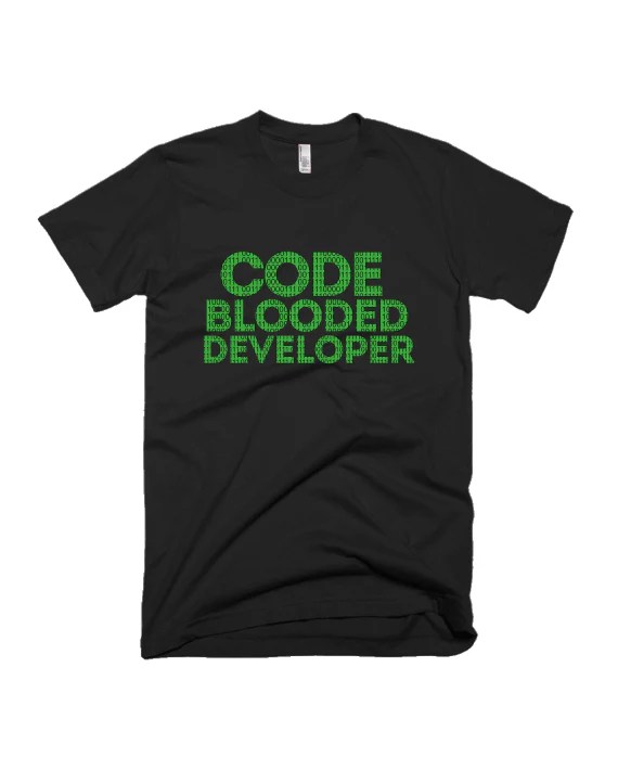 Code Blooded Developer Black Unisex Adults T Shirt Adimanav Studios