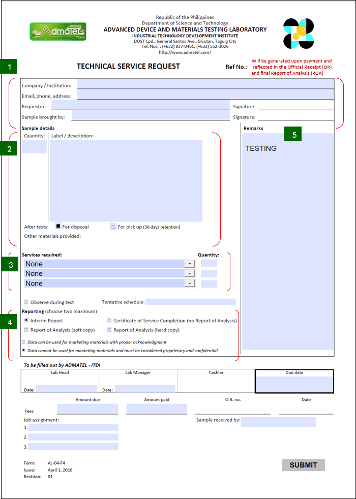 How to Fill Up Technical Request Form