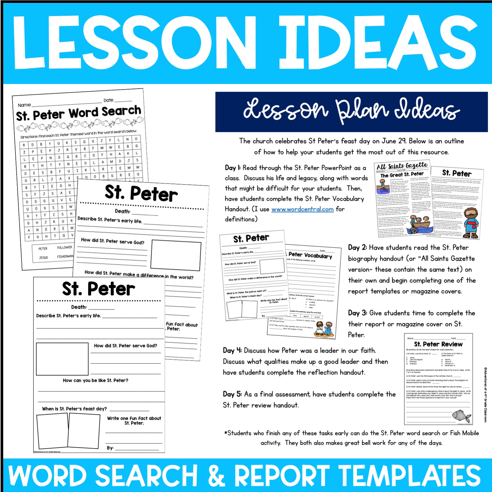 St. Peter Biography & Activities – Adventures of a 4th Grade Classroom